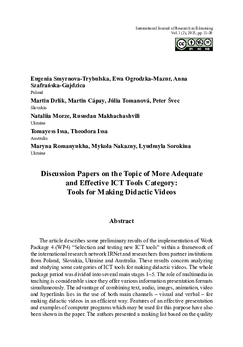 (PDF) Effective ICT Tools for Didactic Videos