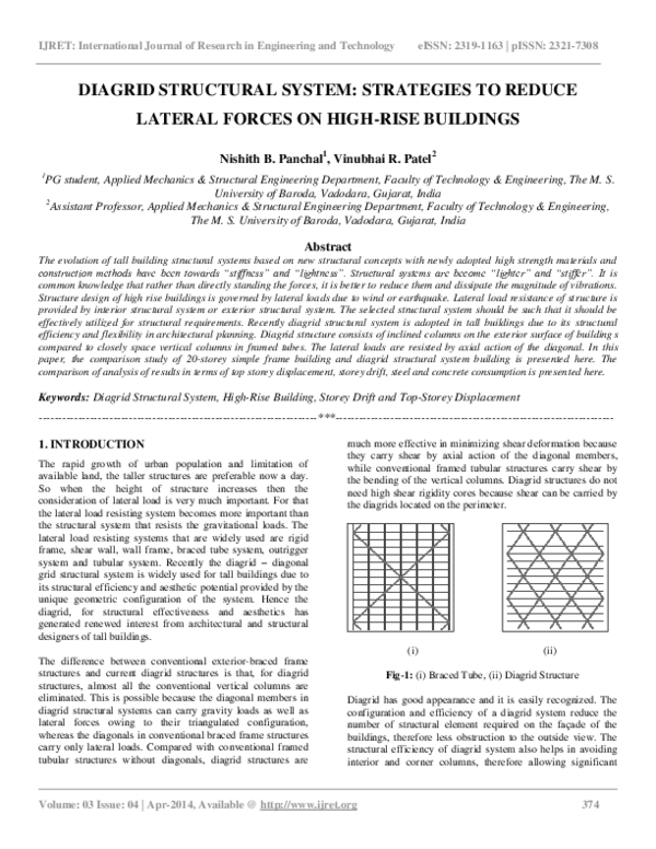 (PDF) Diagrid Structural System: Strategies to Reduce Lateral Forces on ...