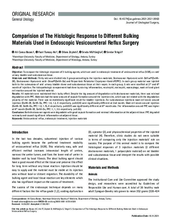 (PDF) Comparison of the Histological Response to Different Bulking ...