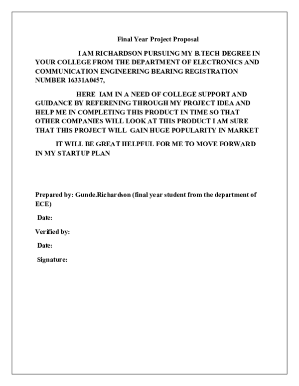 (PDF) Final Year Project Proposal