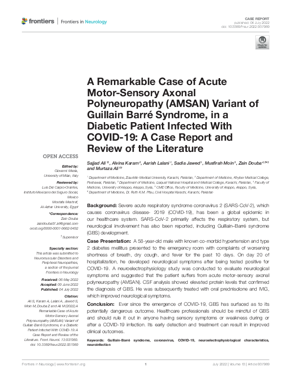(PDF) A Remarkable Case of Acute Motor-Sensory Axonal Polyneuropathy ...