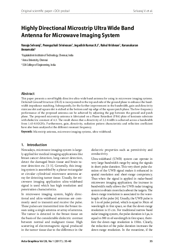 (PDF) Highly Directional Microstrip Ultra Wide Band Antenna for ...