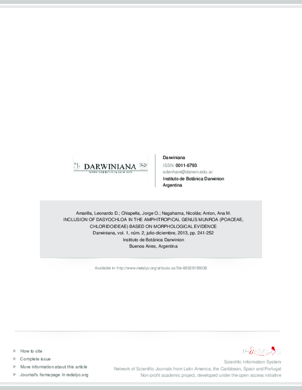 (PDF) Inclusion of Dasyochloa in the Amphitropical Genus Munroa ...