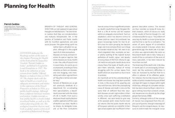 (PDF) Patrick Geddes, Planning for Health