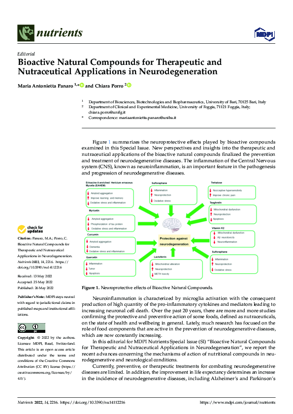 (PDF) Bioactive Natural Compounds for Therapeutic and Nutraceutical ...