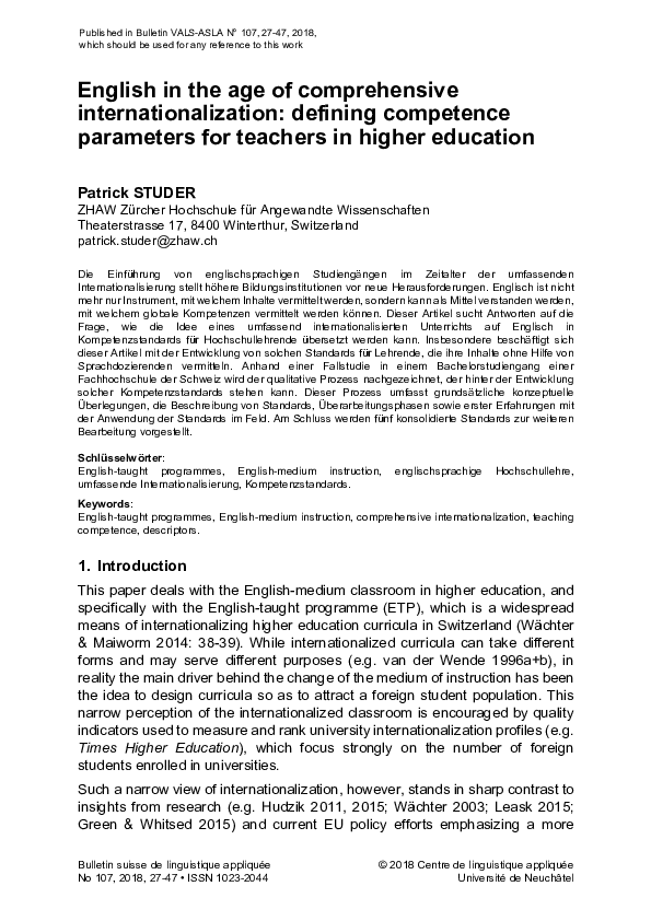 (PDF) English in the age of comprehensive internationalization ...