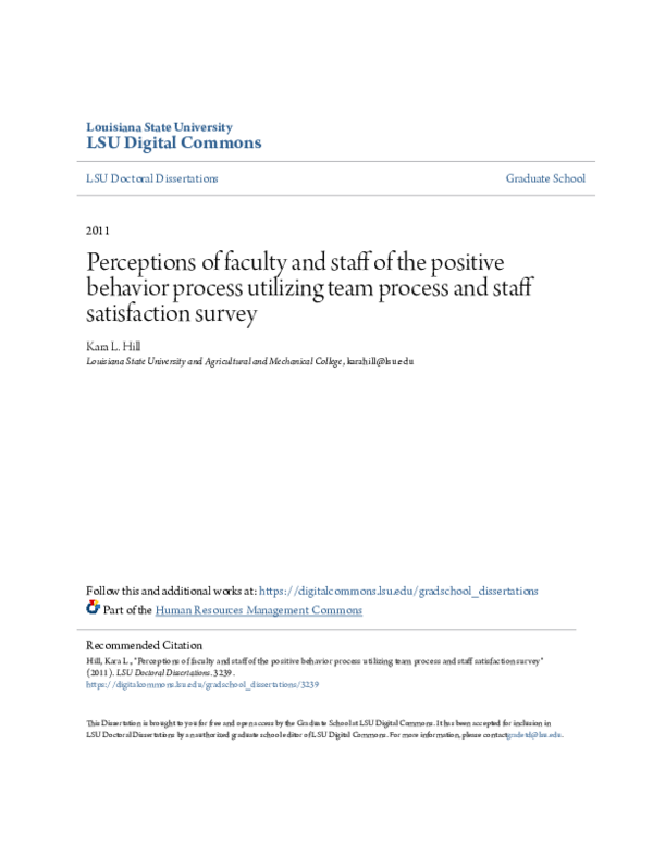 (PDF) Perceptions of faculty and staff of the positive behavior process ...