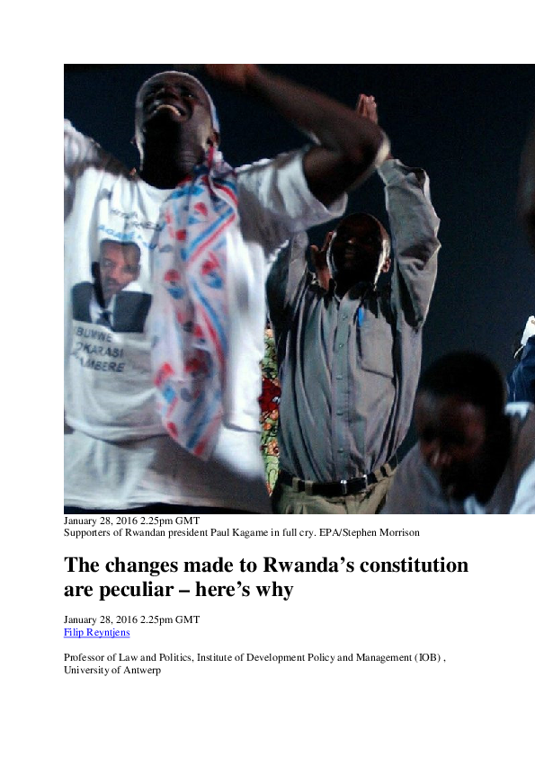 (PDF) The changes made to Rwanda's constitution are peculiar : here's why