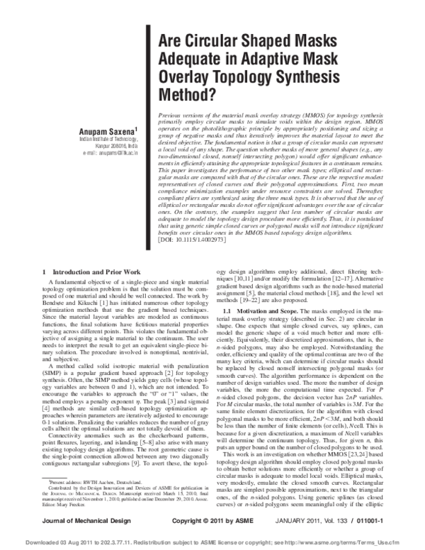 Are Circular Shaped Masks Adequate In Adaptive Mask Overlay Topology Synthesis Method 