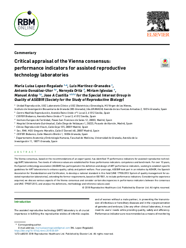 (PDF) Critical appraisal of the Vienna consensus: performance ...