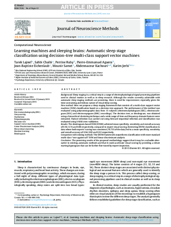 (PDF) Learning machines and sleeping brains: Automatic sleep stage classification using decision ...