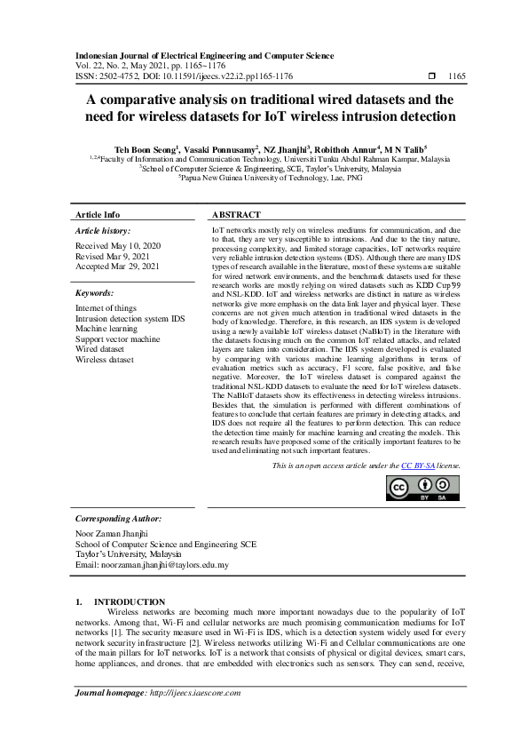 Pdf A Comparative Analysis On Traditional Wired Datasets And The Need