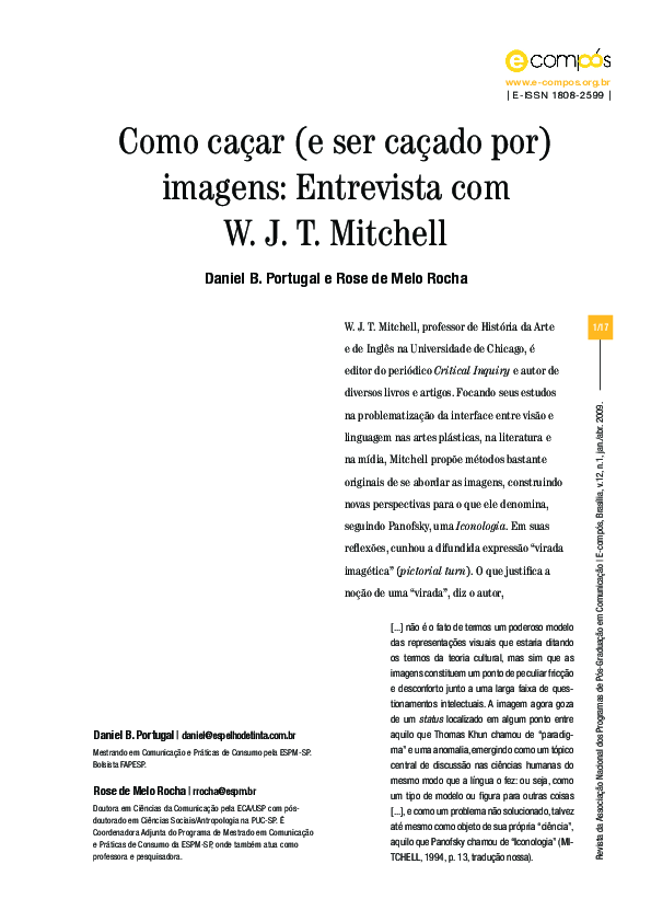 (PDF) Como caçar (e ser caçado por) imagens: entrevista com W. J. T ...