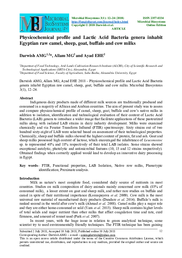 (PDF) Physicochemical profile and Lactic Acid Bacteria genera inhabit ...