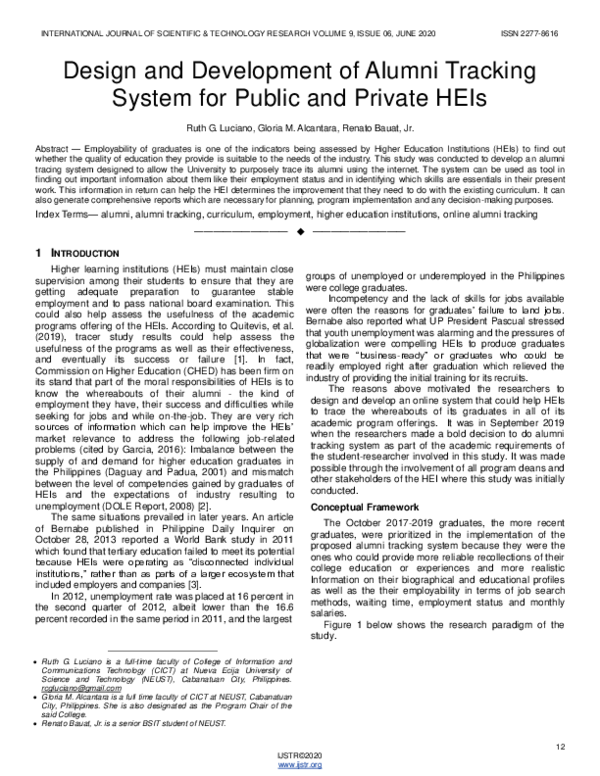 (PDF) Design and Development of Alumni Tracking System for Public and ...