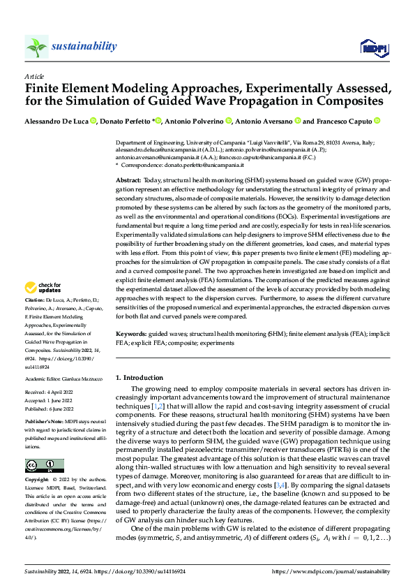 Pdf Finite Element Modeling Approaches Experimentally Assessed For The Simulation Of Guided