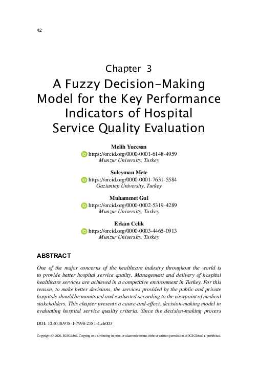 (PDF) A Fuzzy Decision-Making Model for the Key Performance Indicators of Hospital Service ...