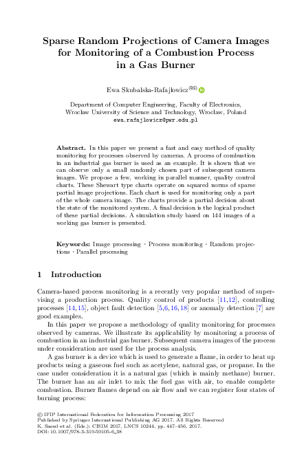 (PDF) Sparse Random Projections of Camera Images for Monitoring of a ...