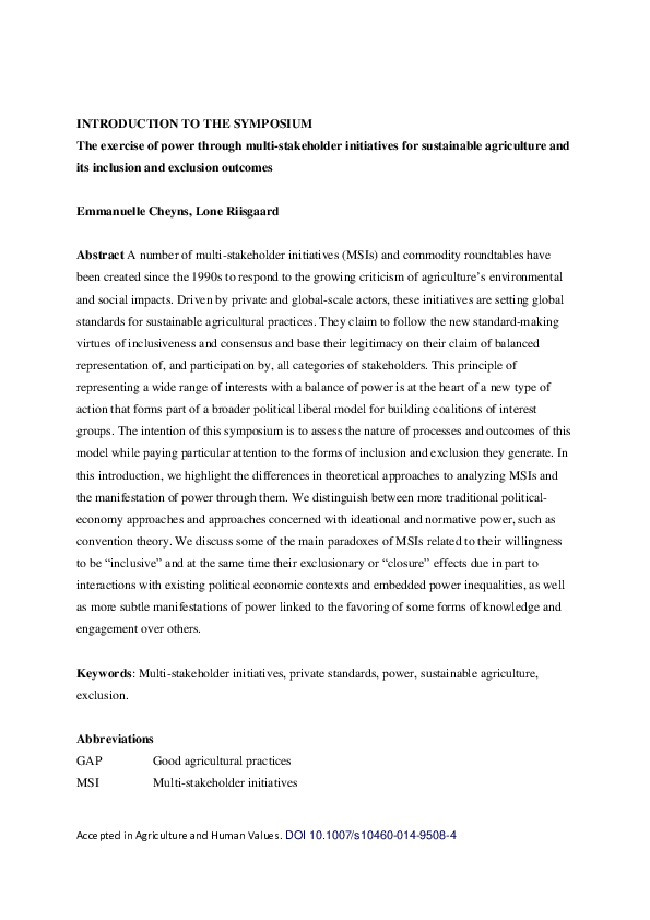 (PDF) Introduction to the symposium