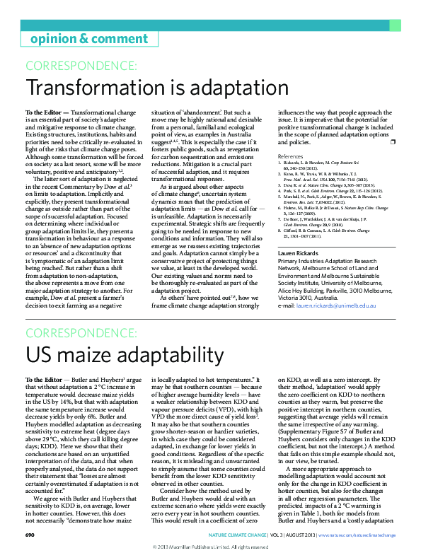 (PDF) Transformation is adaptation