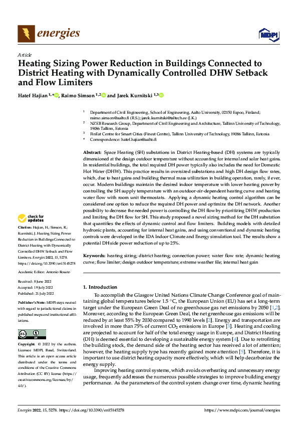 (PDF) Heating Sizing Power Reduction in Buildings Connected to District ...