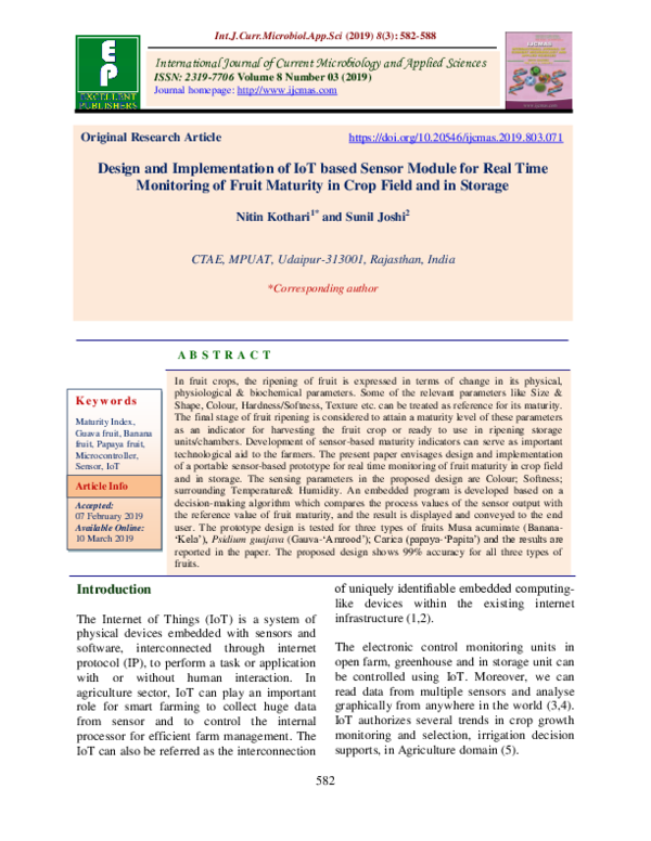 Pdf Design And Implementation Of Iot Based Sensor Module For Real