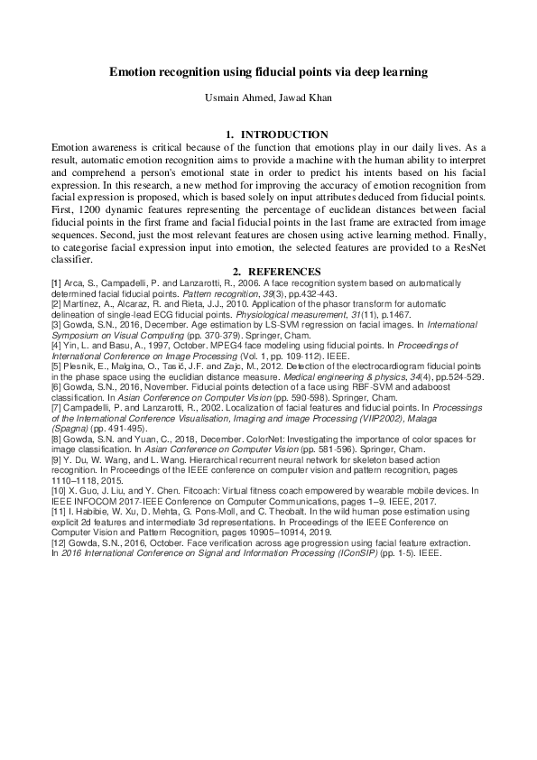 (PDF) Emotion recognition using fiducial points via deep learning | jawad khan - Academia.edu