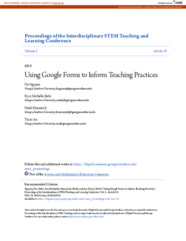 (PDF) Using Google Forms to Inform Teaching Practices | heidi ...