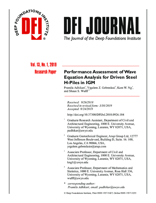 (PDF) Performance assessment of wave equation analysis for driven steel ...