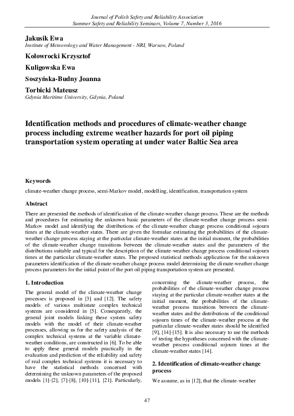 (PDF) Identification methods and procedures of climate-weather change ...