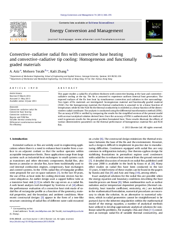 (PDF) Convective–radiative radial fins with convective base heating and ...