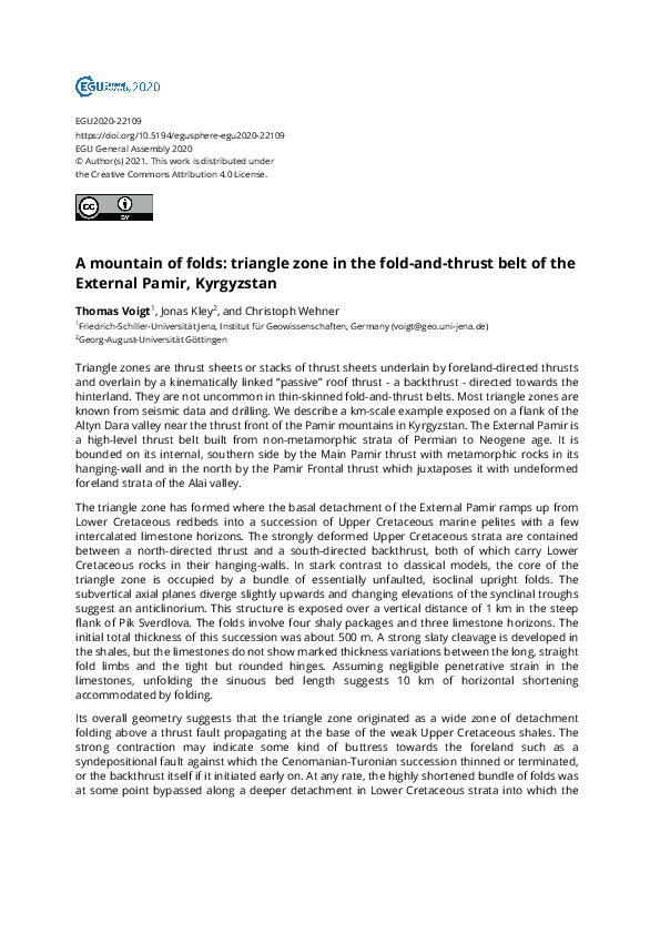 (PDF) A mountain of folds: triangle zone in the fold-and-thrust belt of ...