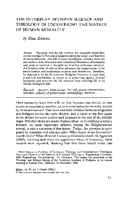 (PDF) The Interplay Between Science and Theology in Uncovering the ...