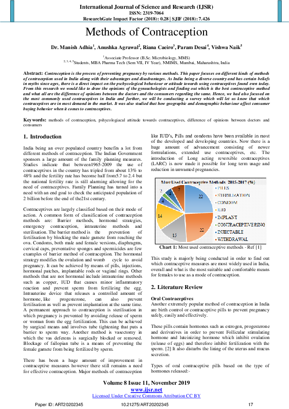(PDF) Methods of Contraception