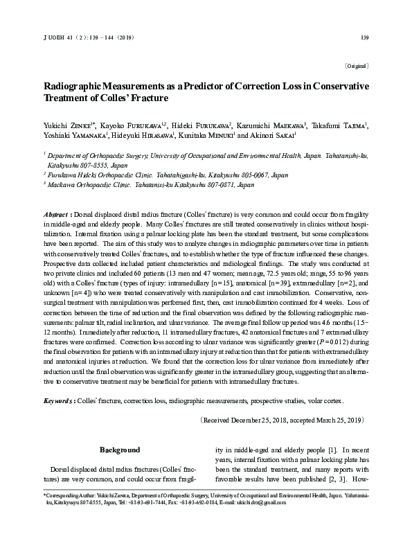 (PDF) Radiographic Measurements as a Predictor of Correction Loss in Conservative Treatment of ...