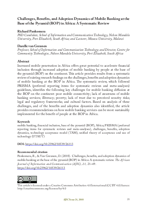 (PDF) Challenges, Benefits, and Adoption Dynamics of Mobile Banking at ...