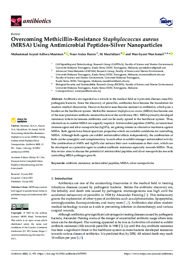 (PDF) Overcoming Methicillin-Resistance Staphylococcus aureus (MRSA) Using Antimicrobial ...