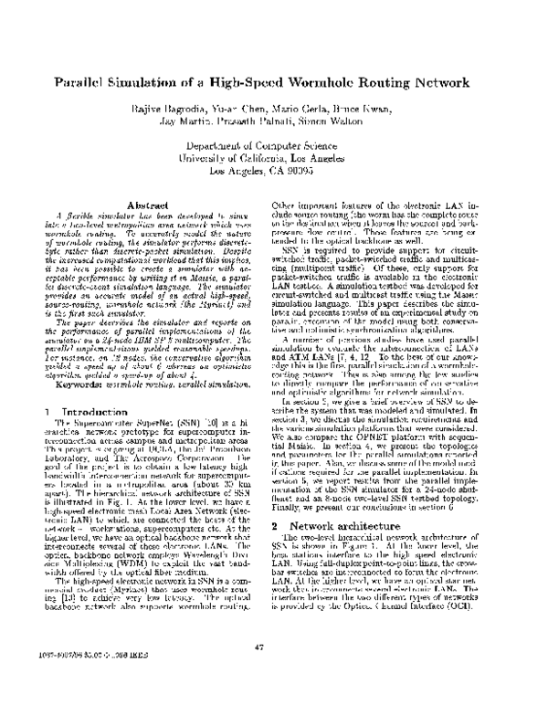 (PDF) Parallel simulation of a high-speed wormhole routing network | P ...