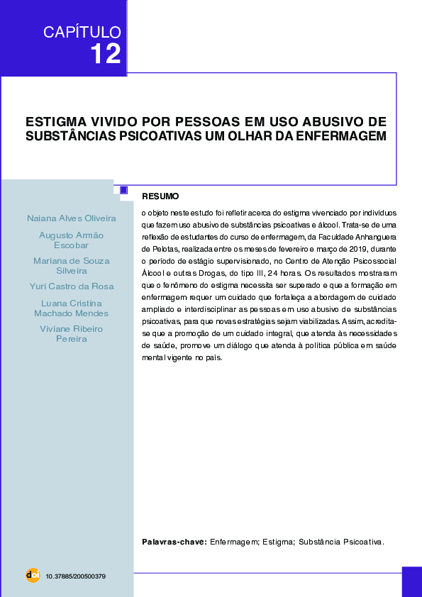 (PDF) Estigma Vivido Por Pessoas Em Uso Abusivo De Substâncias ...