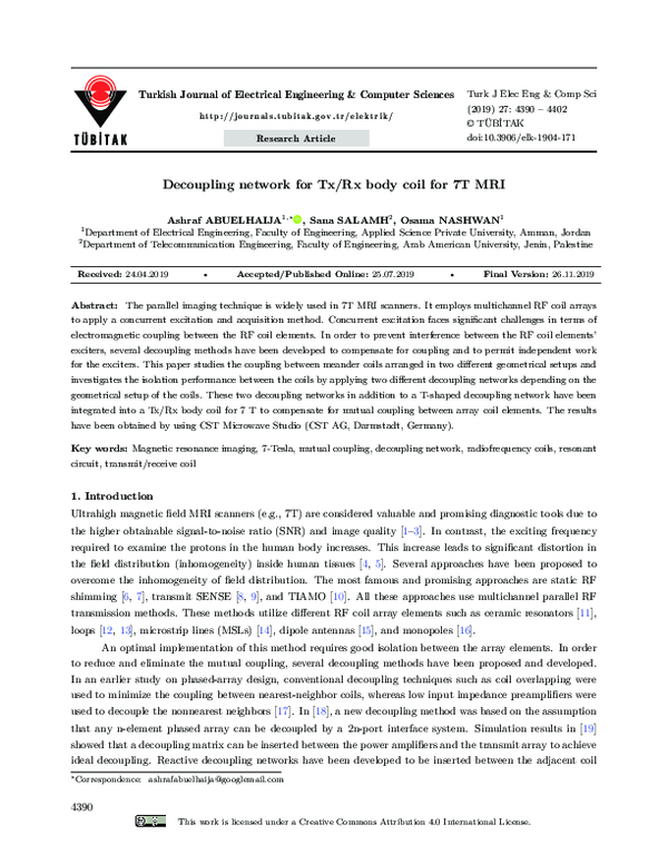 (PDF) Decoupling network for Tx/Rx body coil for 7T MRI