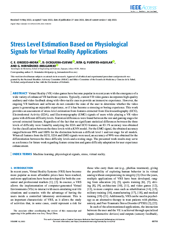 (PDF) Stress Level Estimation Based on Physiological Signals for ...
