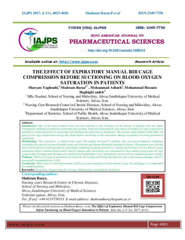(PDF) The Effect of Expiratory Manual Rib Cage Compression Before Suctioning on Blood Oxygen ...