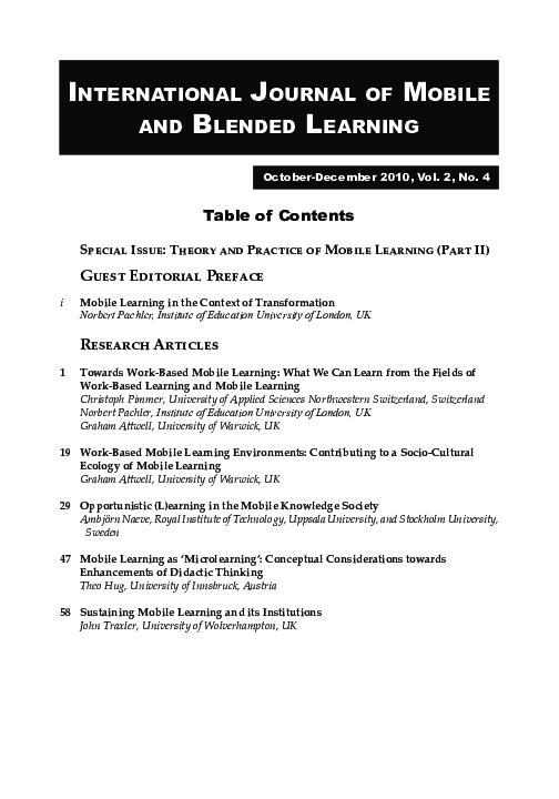 (PDF) Towards Work-Based Mobile Learning