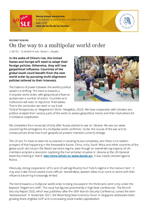 (PDF) On the way to a multipolar world order