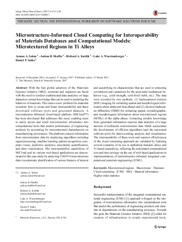 (PDF) Microstructure-Informed Cloud Computing for Interoperability of Materials Databases and ...