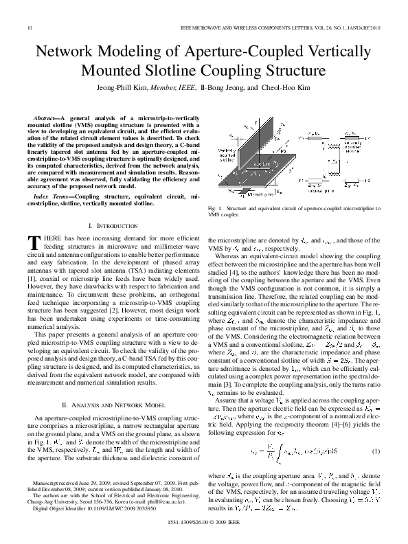 (PDF) Network Modeling of Aperture-Coupled Vertically Mounted Slotline ...