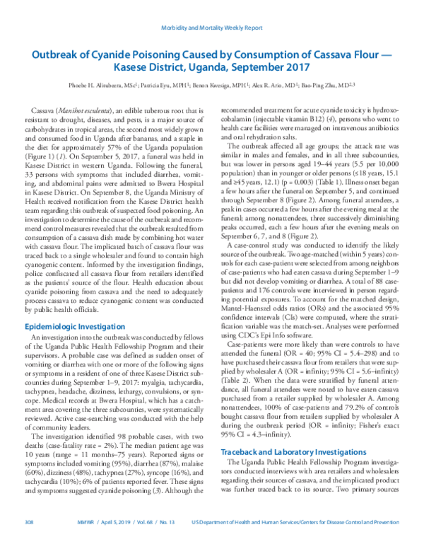 (PDF) Outbreak of Cyanide Poisoning Caused by Consumption of Cassava ...