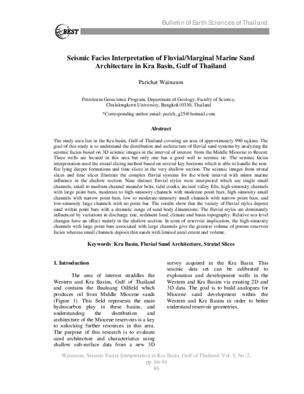 (PDF) Seismic Facies Interpretation of Fluvial/Marginal Marine Sand ...