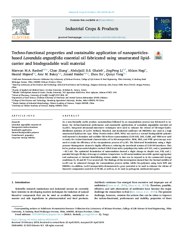 (PDF) Techno-functional properties and sustainable application of ...