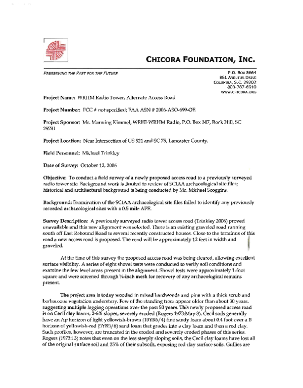 (PDF) WRHM radio tower, alternate access road